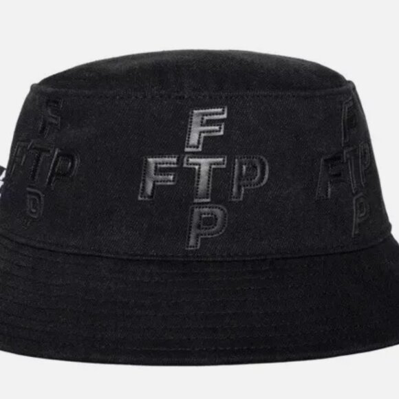 FTP | Accessories | New Ftp Cross Logo Denim Bucket Hat Black | Poshmark